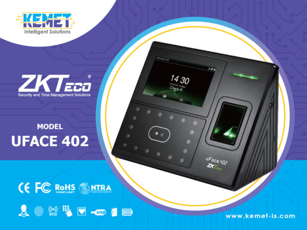 حضور وانصراف بصمة وجه ZKTeco UFace 402 | KEMET INTELLIGENT SOLUTIONS